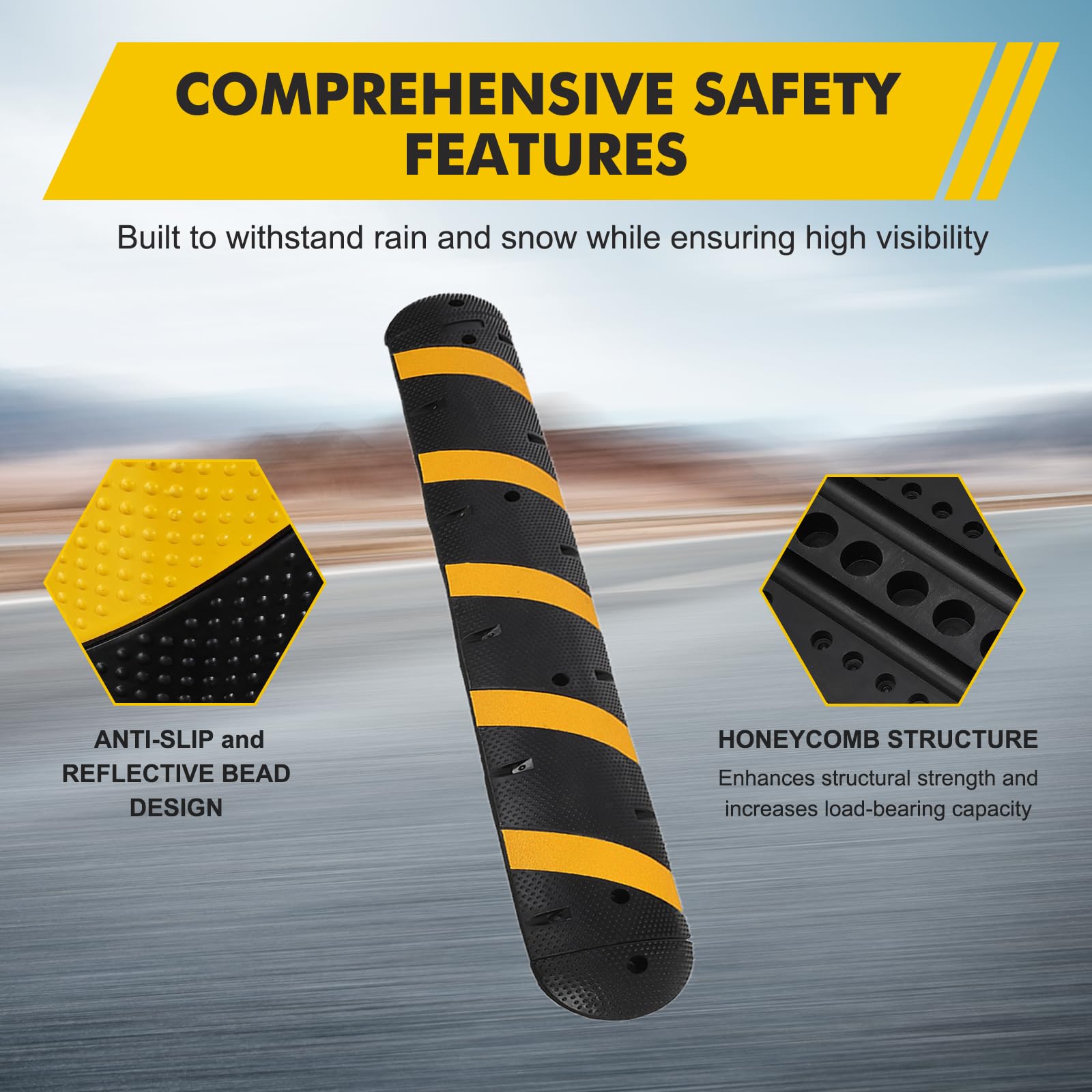 Snapklik.com : MERXENG 6 FT Heavy Duty Rubber Speed Bump - 2 Pack 2 ...