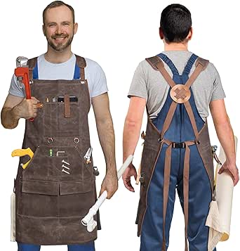 Amazon.com: Lumil Waxed Canvas Woodworking Apron - 22oz Heavy Wood ...