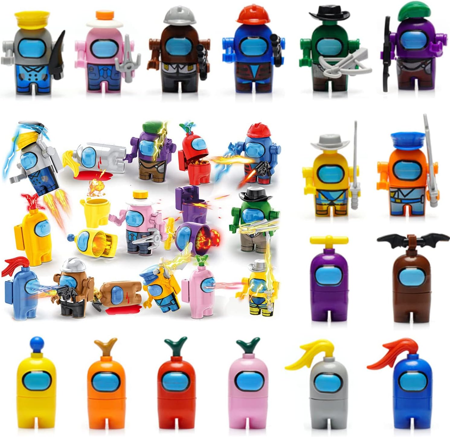 HCQC 16 pièces Among Us Figurines, Among Us Figurines d'action, Mini ...