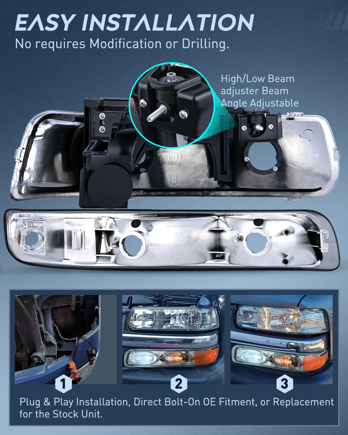 Snapklik.com : Headlight Assembly For 1999 2000 2001 2002 Chevy ...