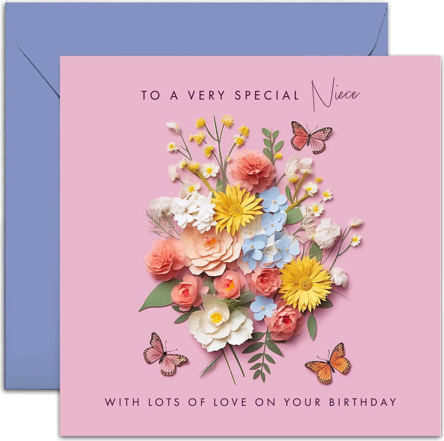 Amazon.com : Old English Co. Special Niece Birthday Card for Her - Pink ...