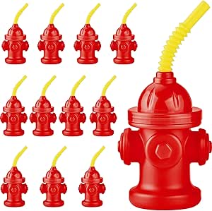 Amazon.com: ALINK 12 PCS Fire Hydrant Cups with Lids and Straws for Paw ...