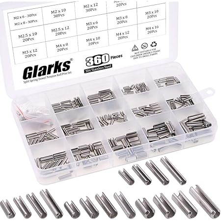 Amazon.com: 280Pcs Stainless Steel Slotted Spring Pin Assortment Kit ...