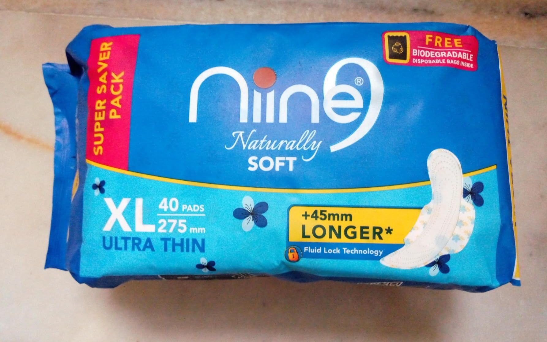 Buy Niine Naturally Soft Ultra Thin XL Sanitary Pads for Women| 40 Pads ...