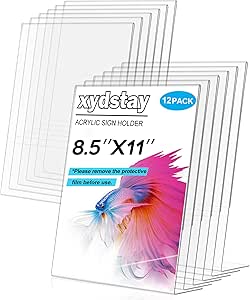Amazon.com: xydstay 12pack 8.5x11 Acrylic, L Shape Clear Plastic, Menu ...