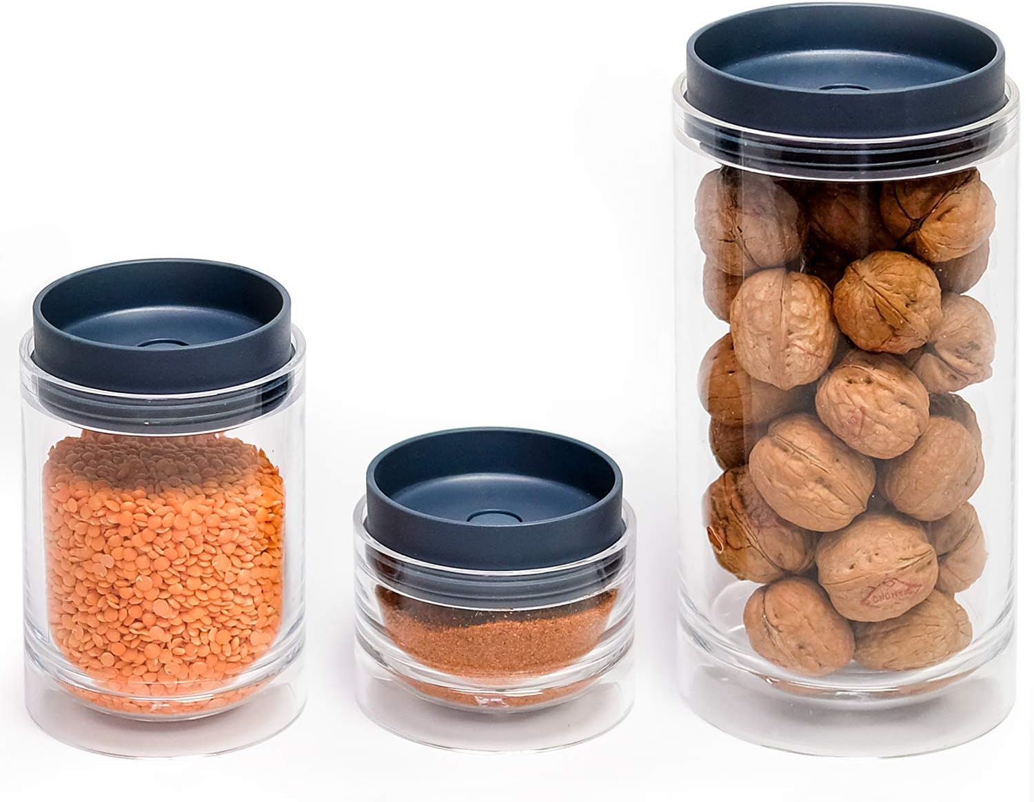 Amazon.com: WonderWorker Acrylic Canister Set of 3 Stackable Airtight ...