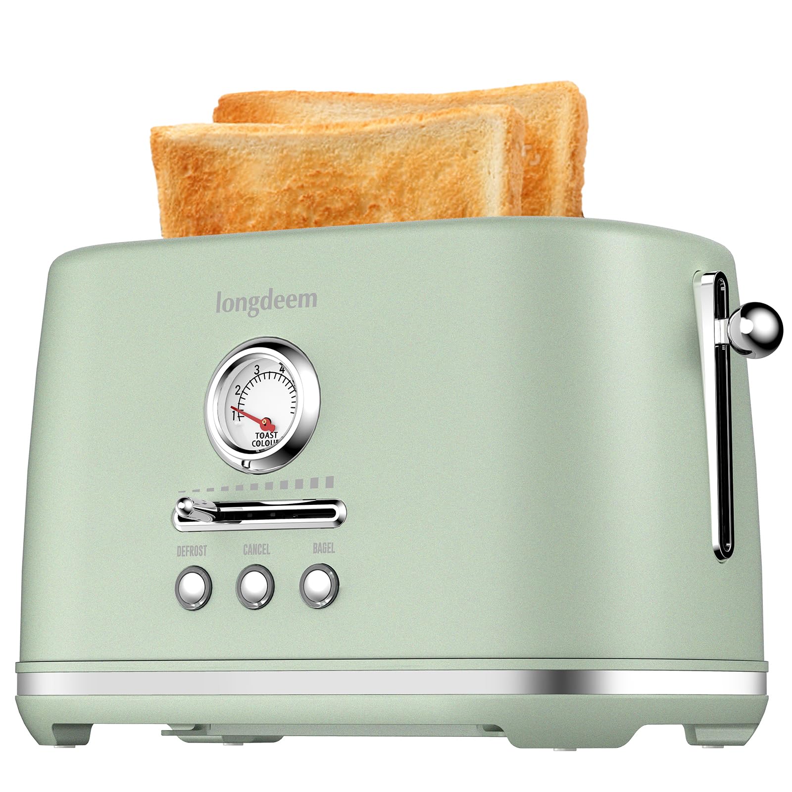 LONGDEEM Retro Toaster 2 Slice with Extra-Wide and Deep Slots, 6 ...