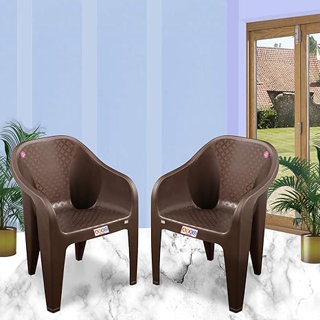 AVRO FURNITURE Set Of 2 Plastic Chairs | Matt And Gloss Pattern ...