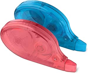 Amazon Basics White Out Correction Tape with Dispenser, 2-Pack, Easy to ...