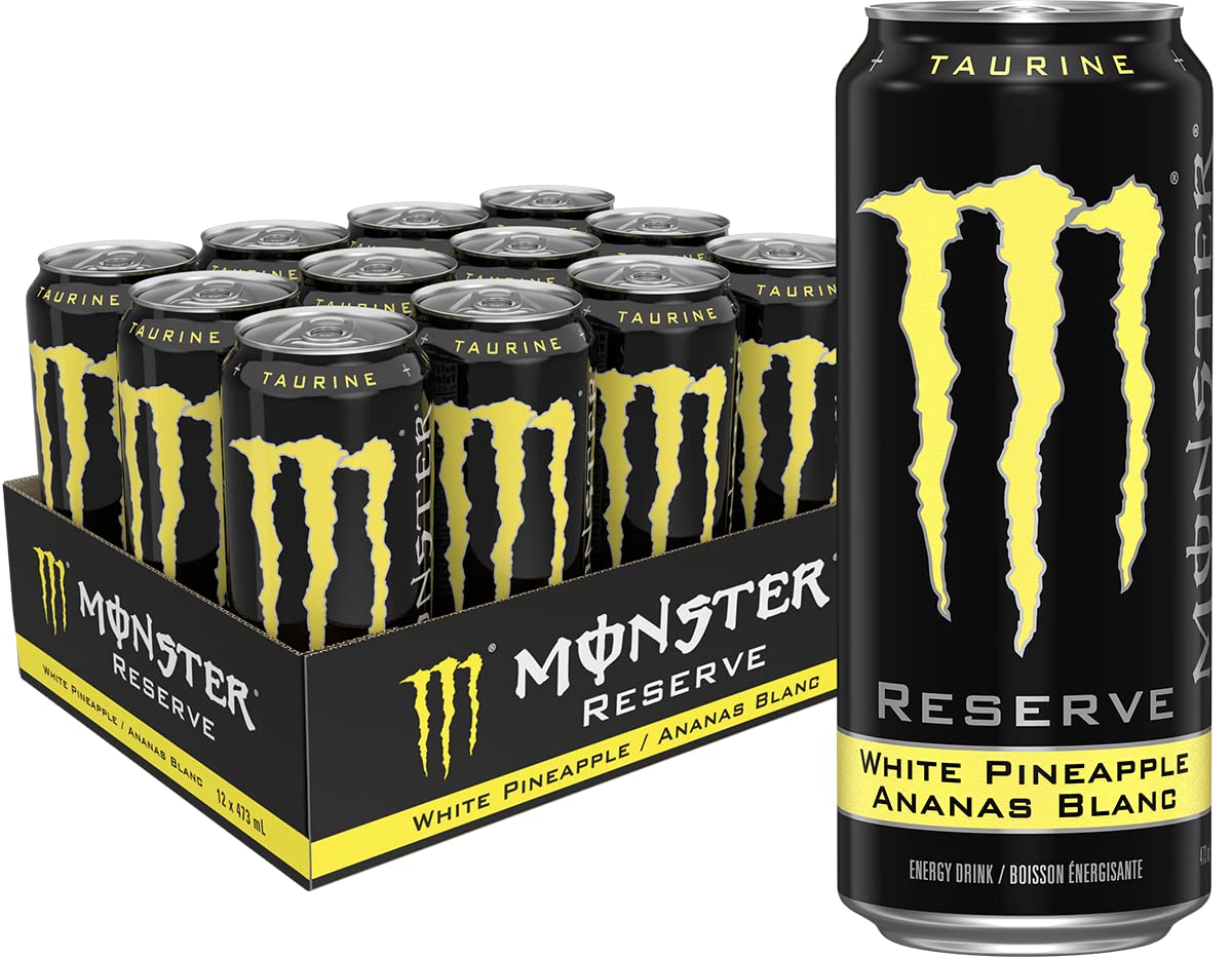 Monster Energy Reserve, White Pineapple, 473mL Cans, Pack of 12 ...