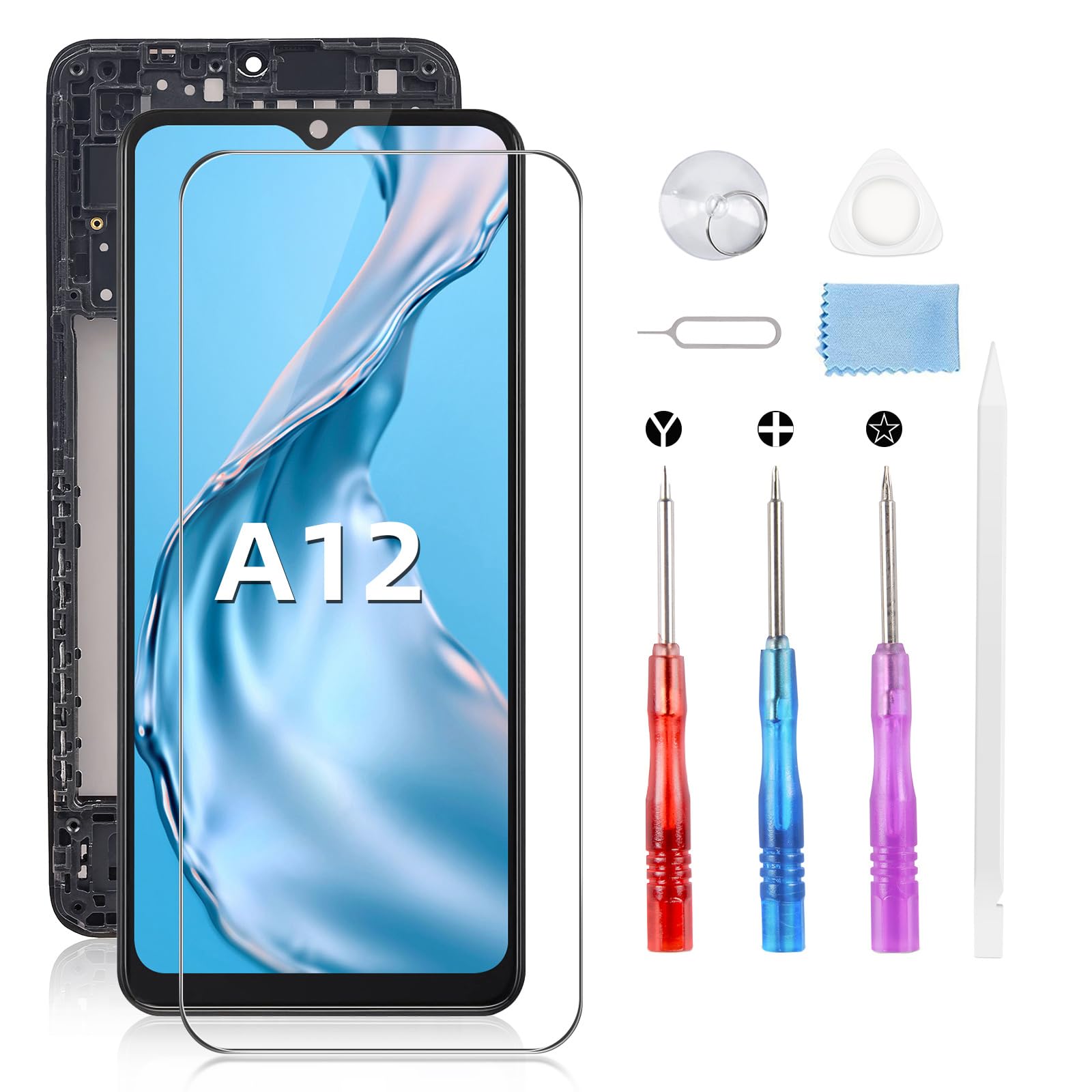 Amazon.com: for Samsung Galaxy A12 Screen Replacement Kit: Moautodc 6.5 ...