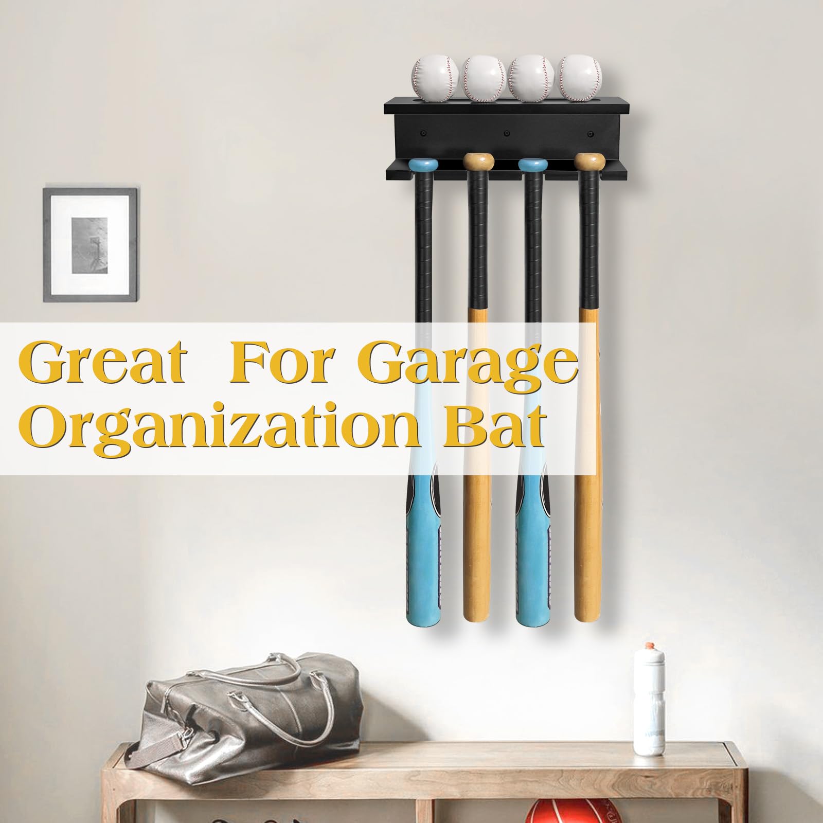 Snapklik.com : TP Baseball Bat Holder Display Rack,Wood Baseball ...