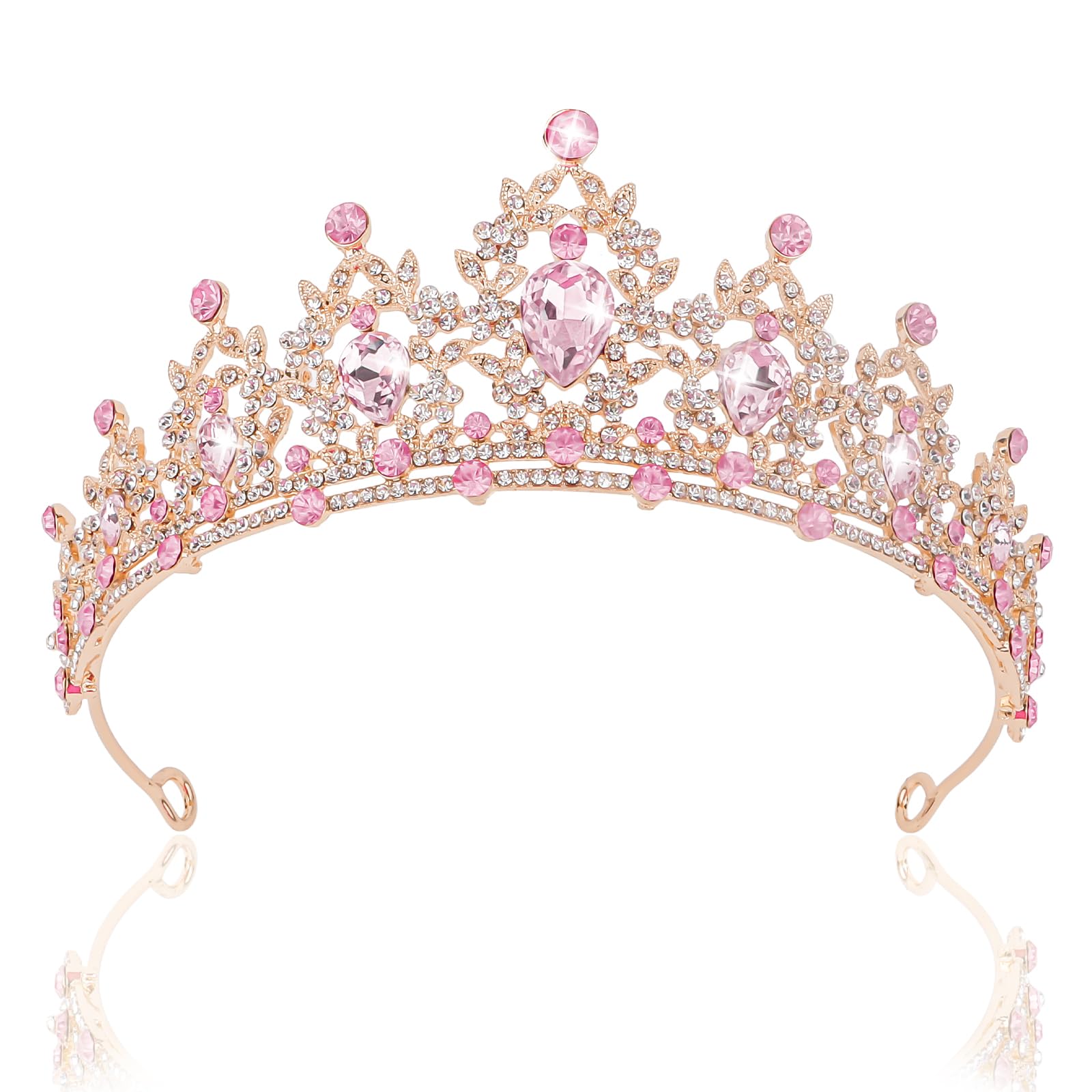 Amazon.com: CAVETEE Crown for Women, Tiaras and Crowns for Women Pink ...