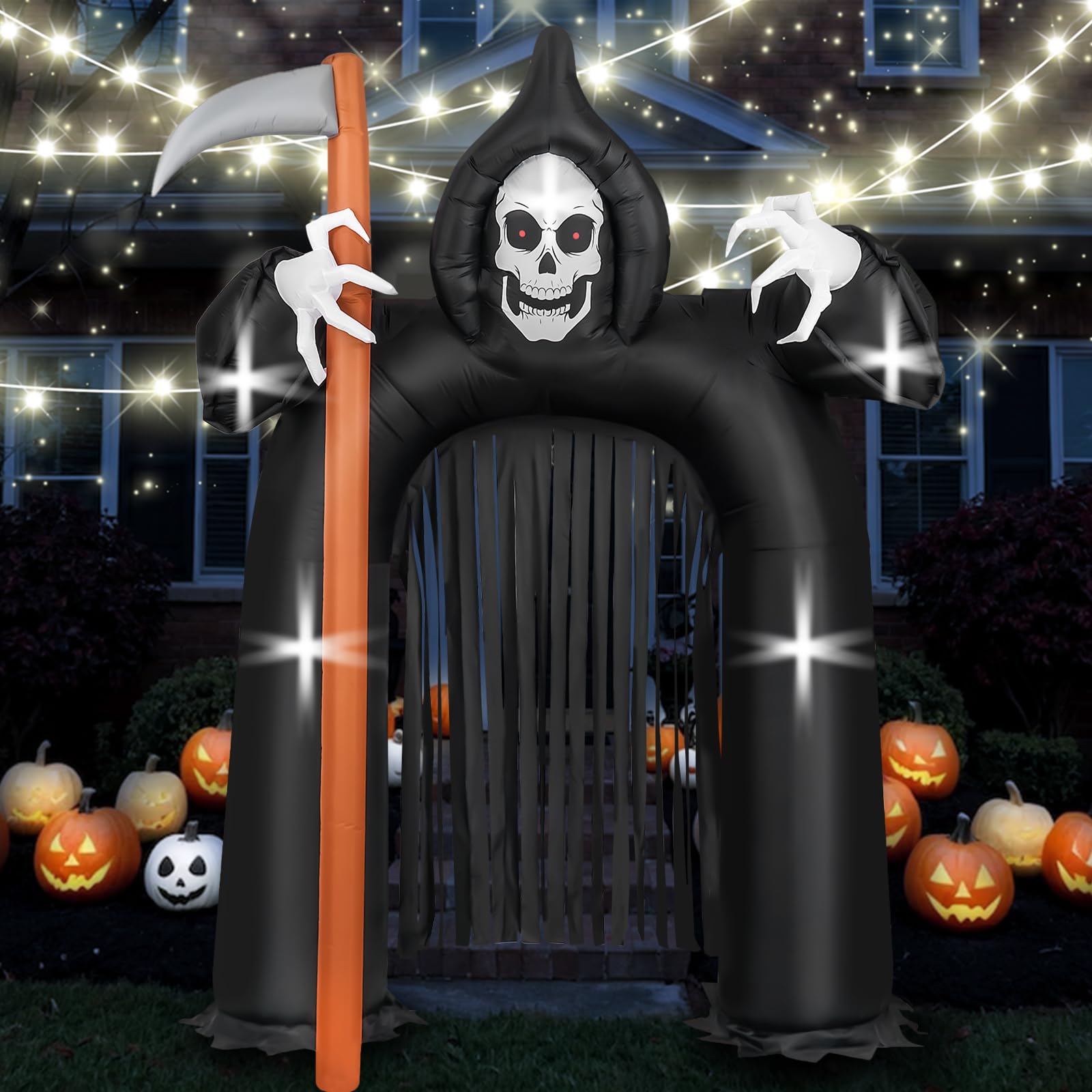 Amazon.com: 10ft Halloween Archway Inflatable Outdoor, Giant Scary Grim ...