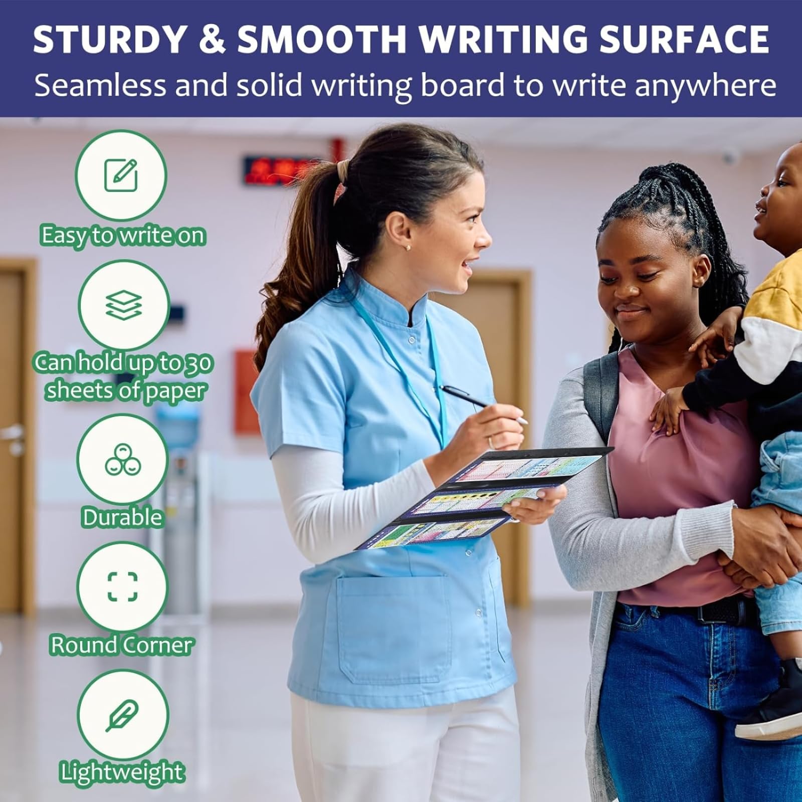 Snapklik.com : Foldable Nursing Clipboard 3 Layers Pocket Clipboard ...