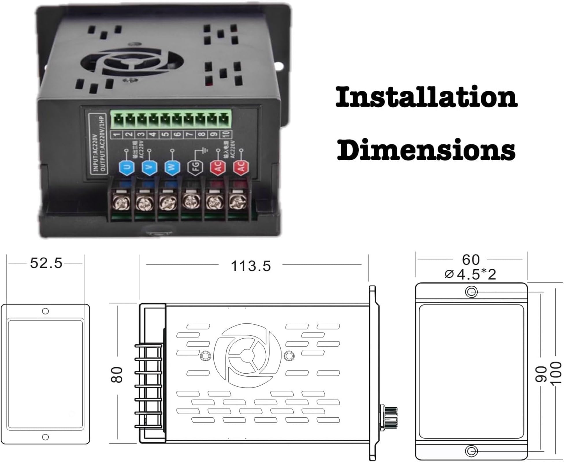 Snapklik.com : 750W 1HP VFD, AC 110-220V Variable Frequency Drive ...