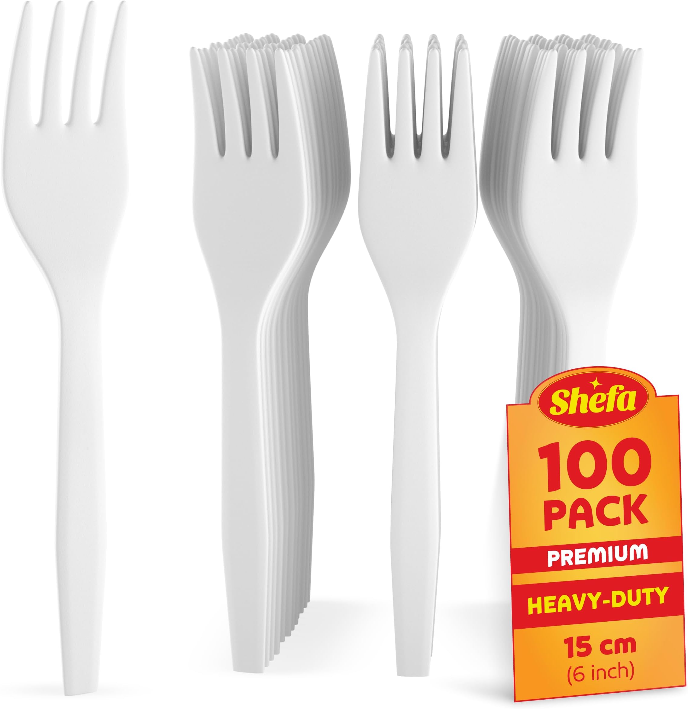 50 Clear Plastic Forks Strong Heavy Duty (Washable & Reusable) : Amazon ...