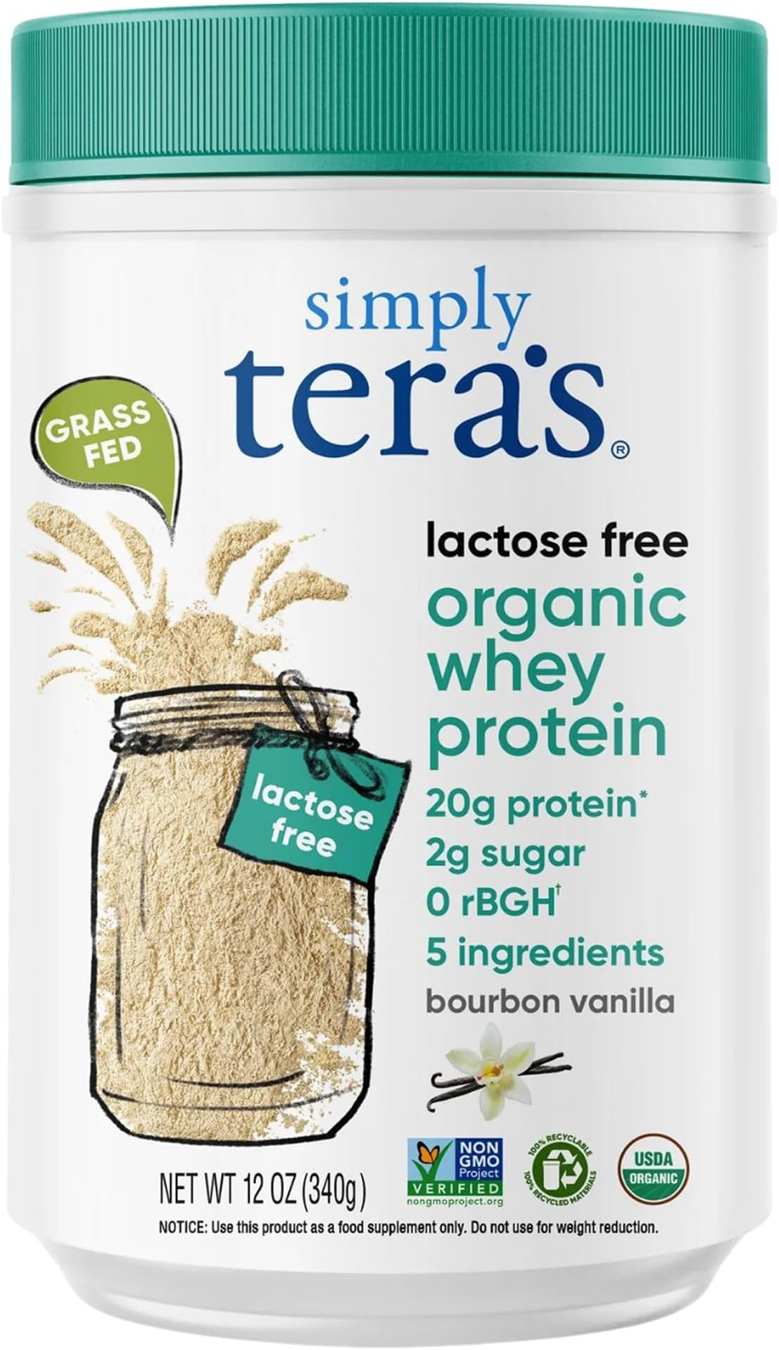 Amazon.com: Simply tera's Pure Whey Protein Powder - Vanilla Protein ...
