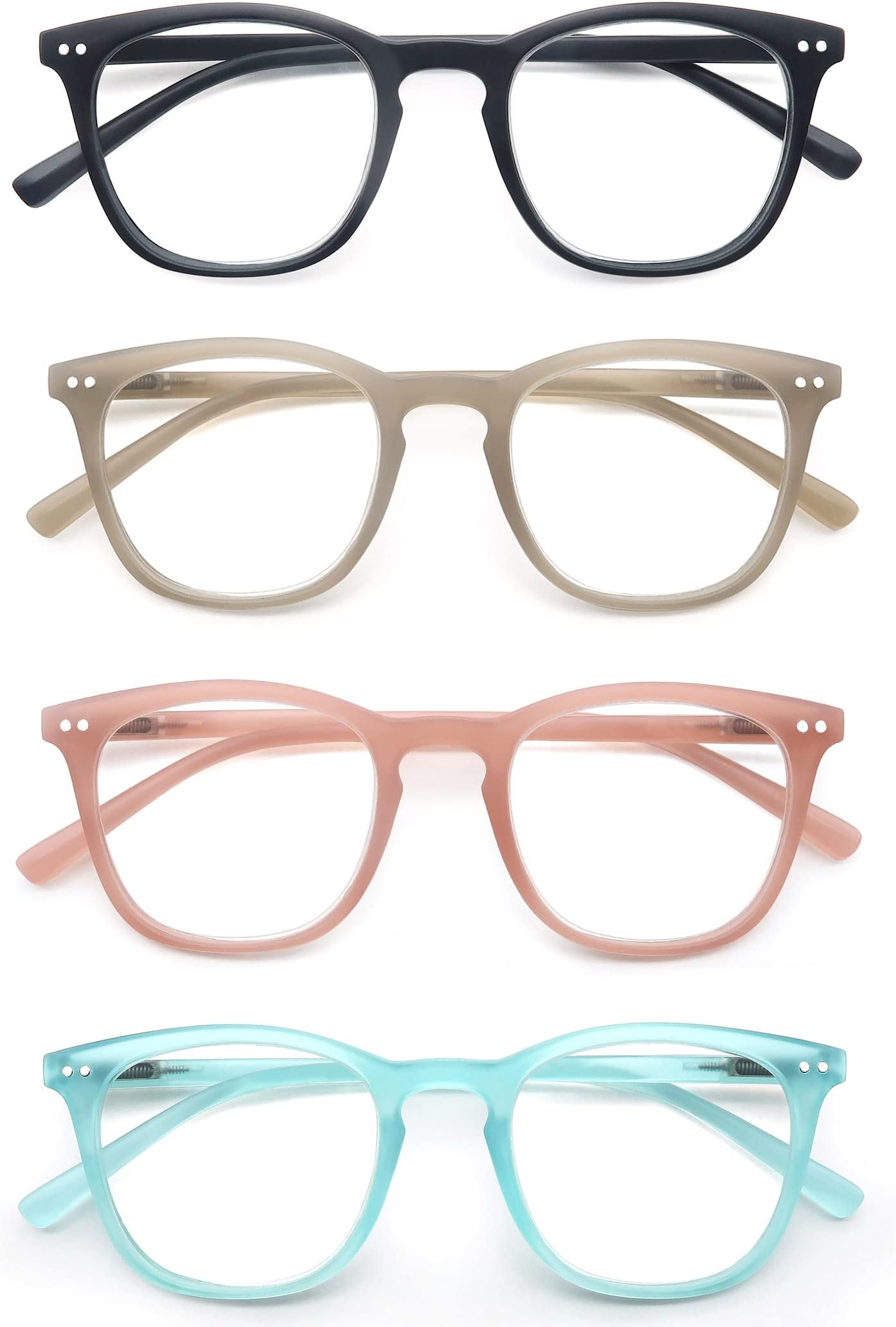 Amazon.com: OLOMEE Reading Glasses Women Colorful Round Readers +2.00 ...