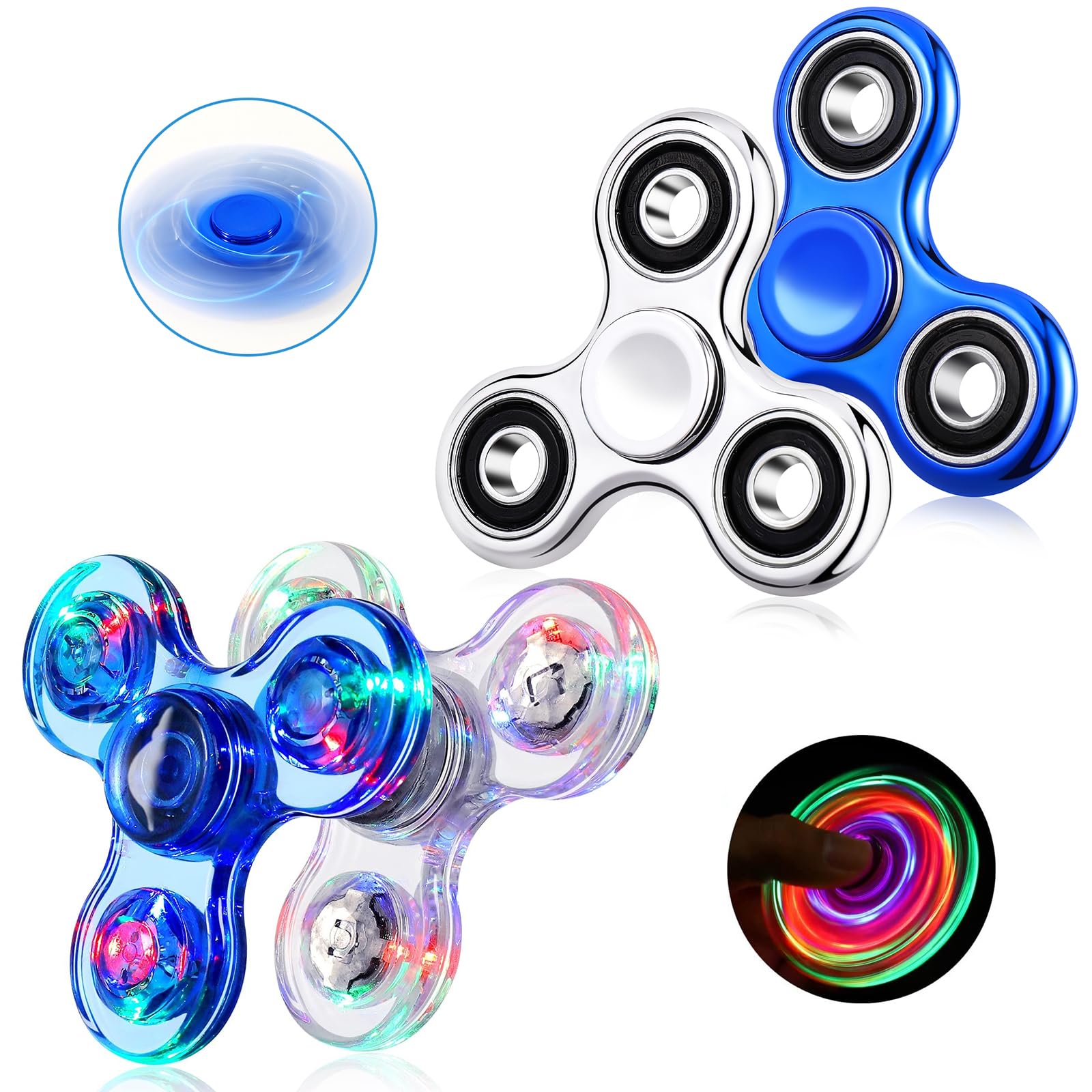 Amazon.com: Gigilli Fidget Spinners 4 Pack, Light up Fidget Toys for ...