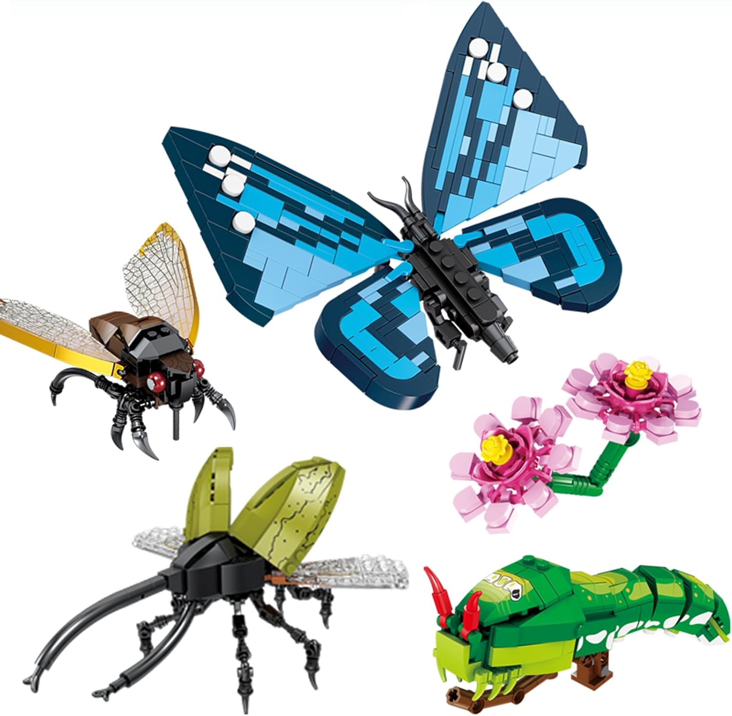 Amazon.com: KAZI Bugs Building Toy Set,Insect Collection Building ...