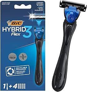 Bic hybrid 3 flex nano tech, 1 handle and 4 refill, Manual Hair Removal ...
