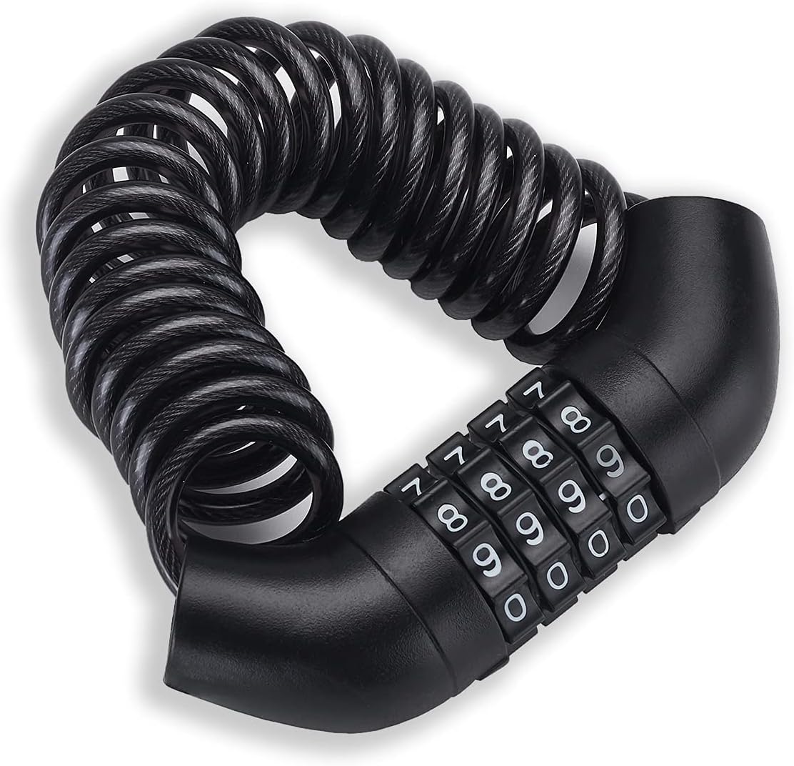 Amazon.com: Bike Cable Lock Motorcycle Helmet Lock 4 Digit Retractable ...