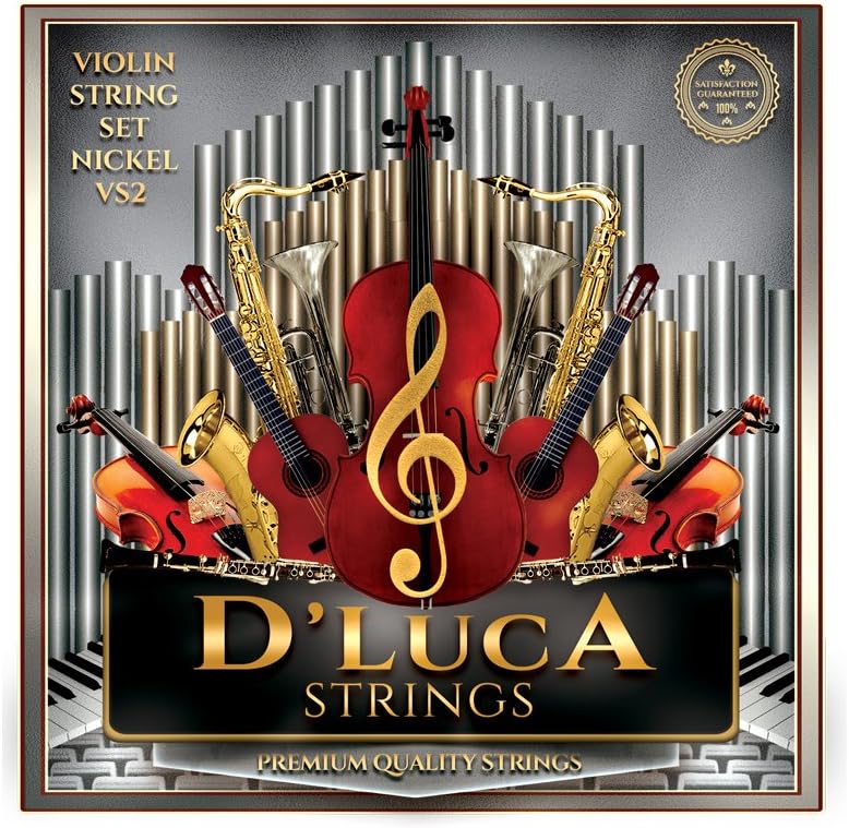 Amazon.com: D'Luca VS2 Coated Nickel Violin String Set - Medium, 1/8 ...