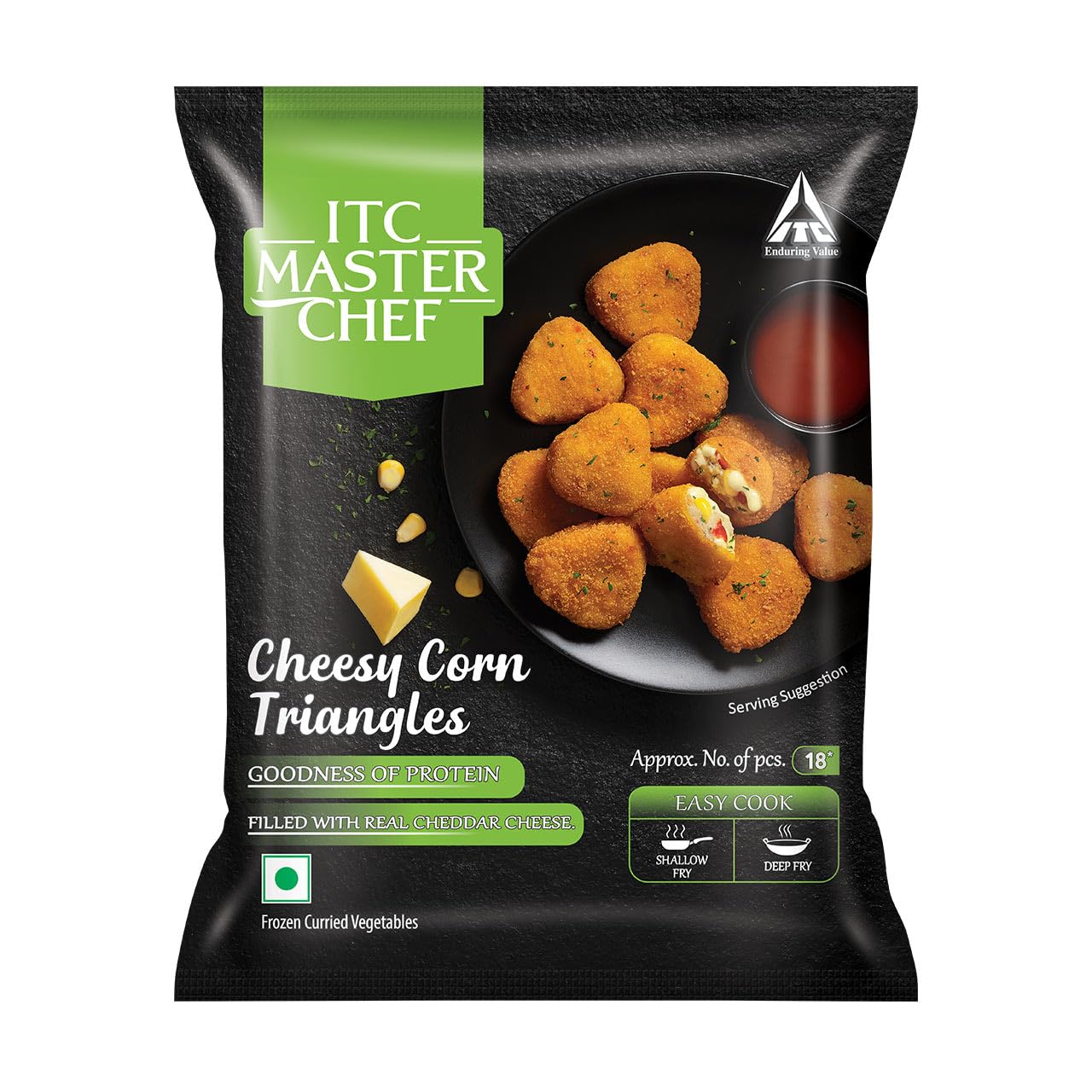 ITC MASTER CHEF Cheesy Corn Triangles Nuggets with Cheddar Cheese, Veg ...