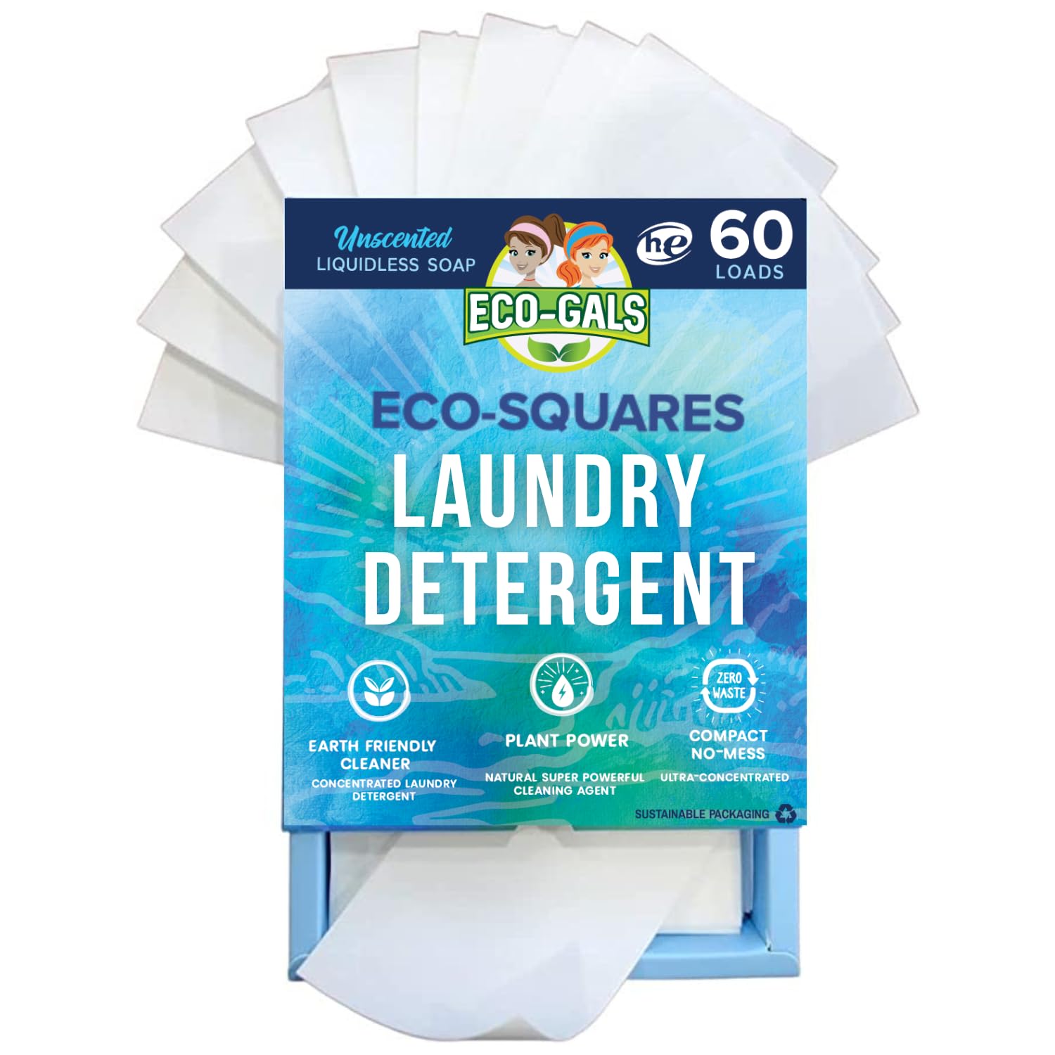 Amazon.com: Eco-Gals Eco-Squares laundry detergent sheets with zero ...