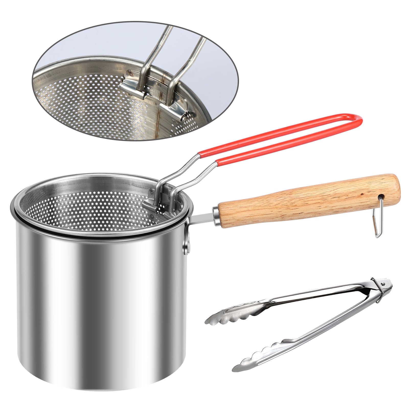 Amazon.com: 5.12*4.92" Deep Fryer Pot with Strainer Basket Stainless ...