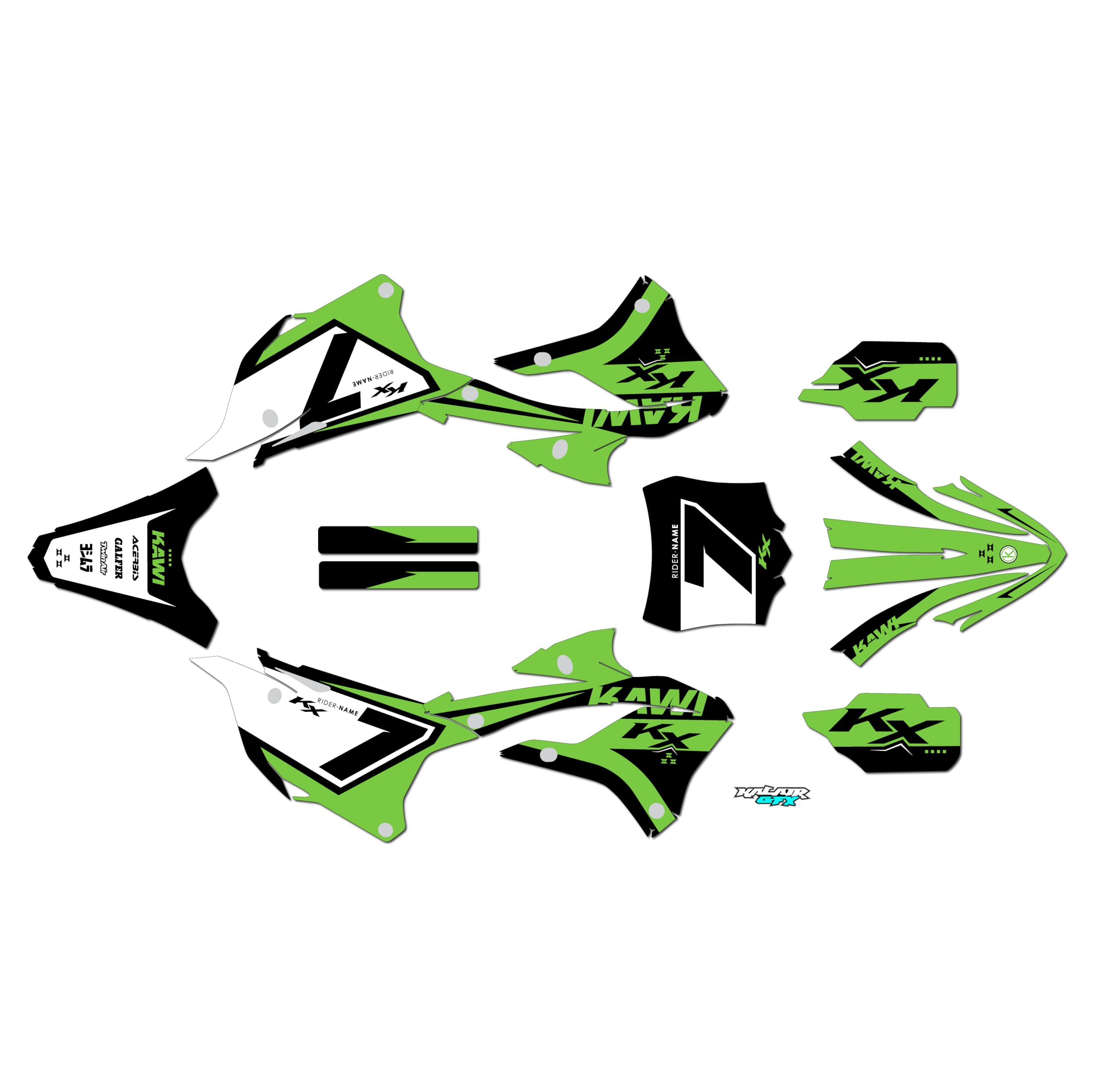 Amazon.com: Kalair GFX Graphics Kit for Kawasaki KX85 KX112 (2022-2024 ...