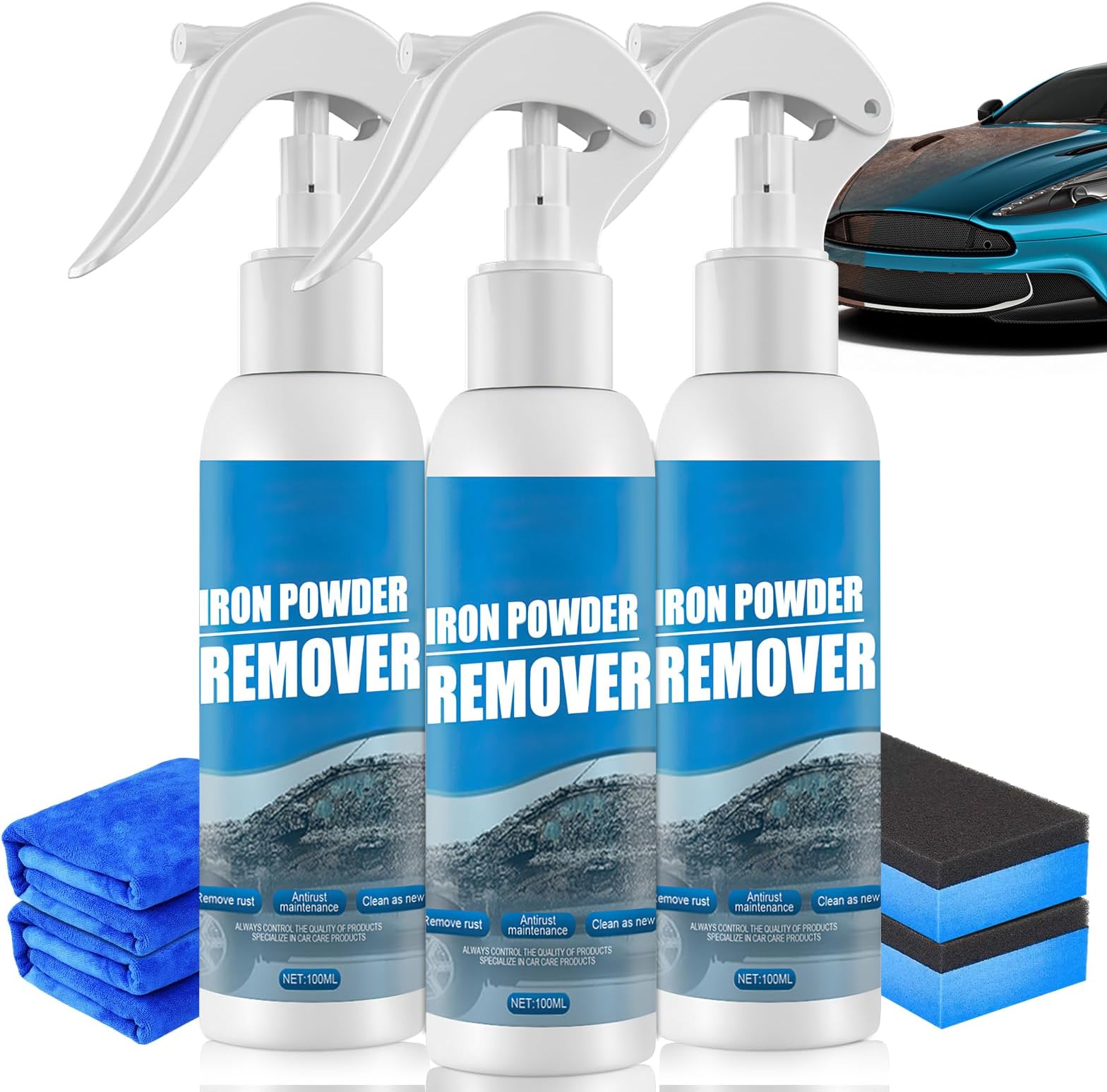 Amazon.com: Car Rust Removal Spray,Iron Powder Remover,Rustout Instant ...