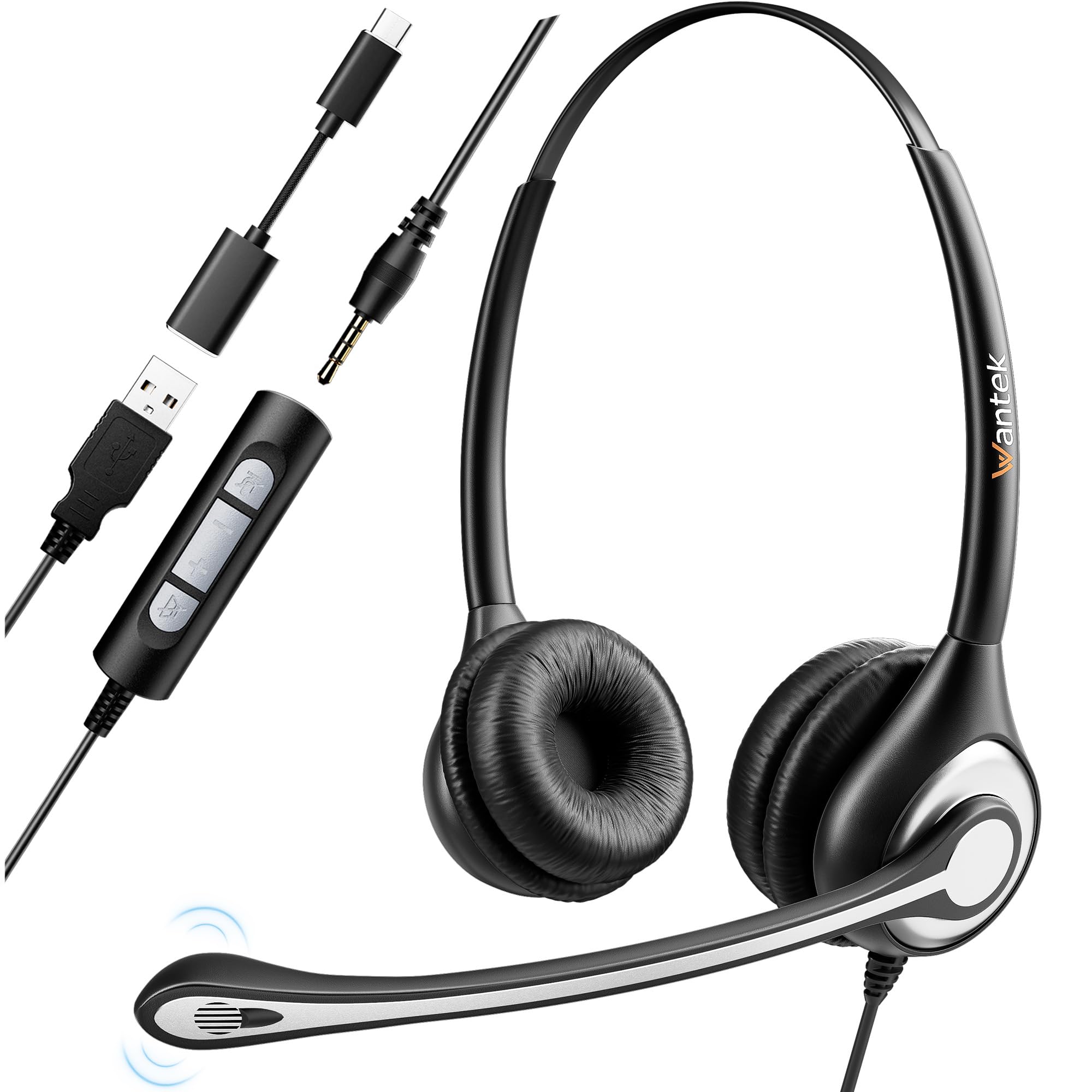 Amazon.com: Headset wtih Mic, USB Headset with Microphone for PC ...