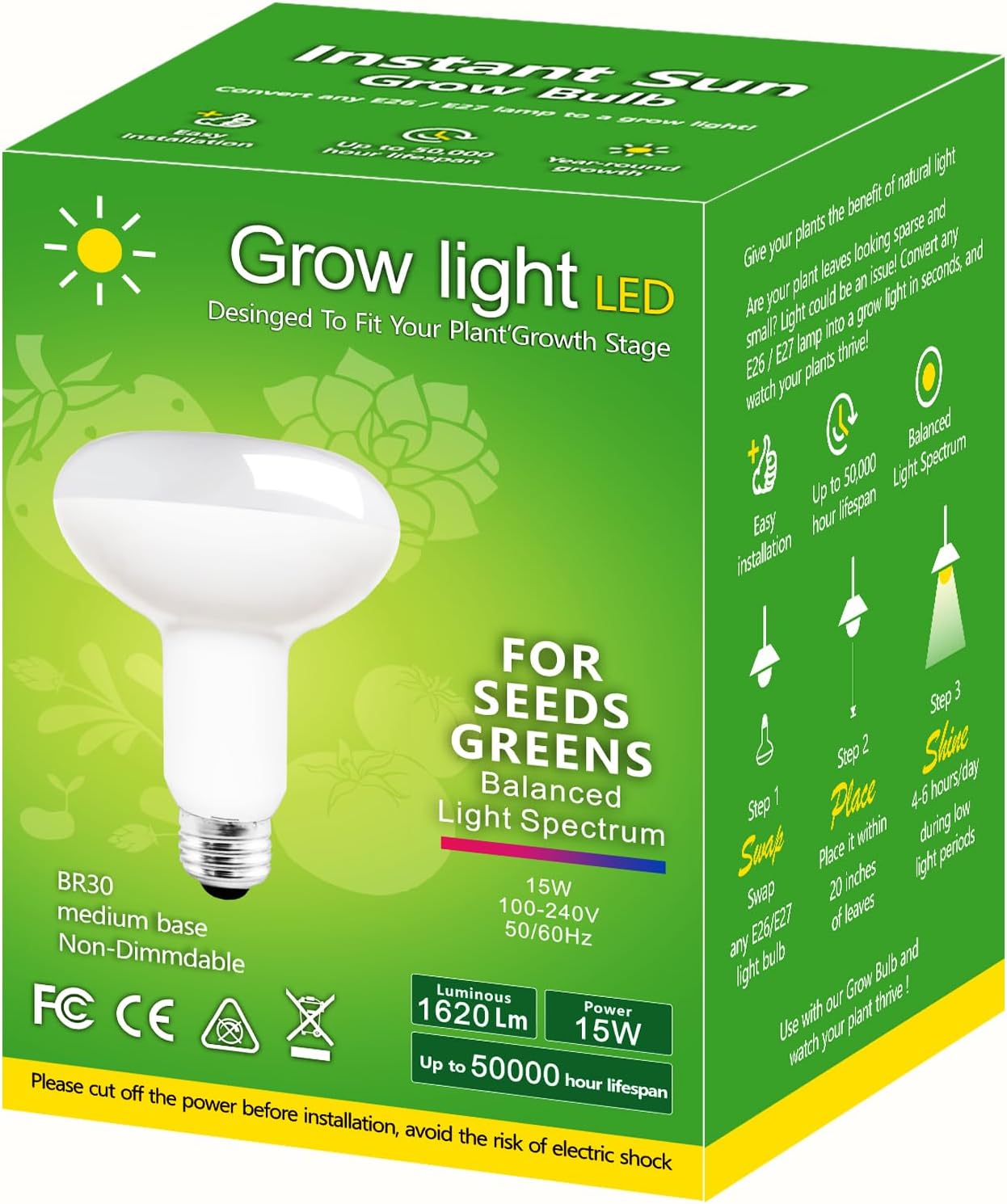 Amazon.com : Grow Light Bulbs, Briignite LED Grow Light Bulb BR30 Bulb ...