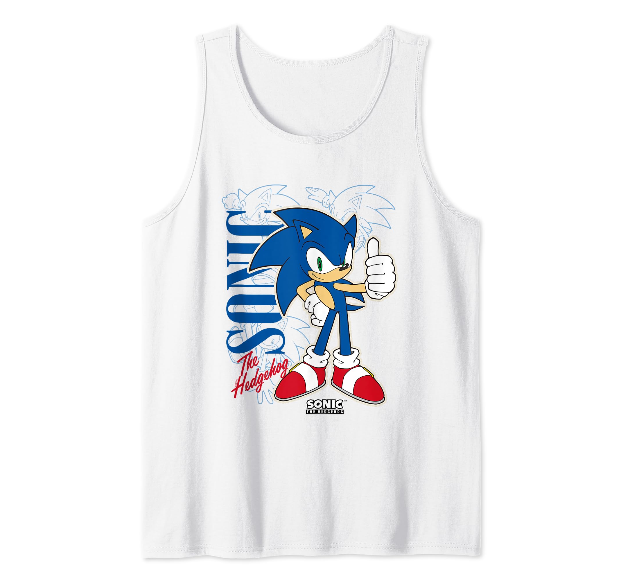 Amazon.com: Sonic The Hedgehog Thumbs Up Retro Shot Tank Top : Clothing ...