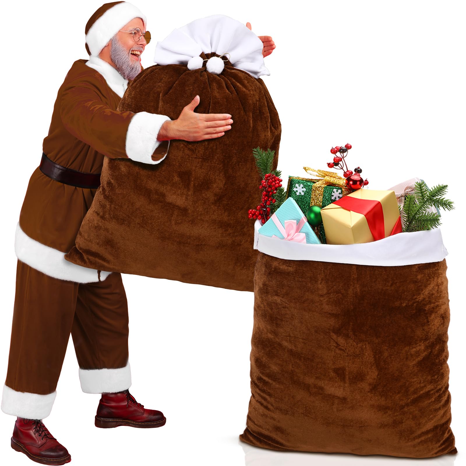 Amazon.com: Shappy 2 Pcs Christmas Velvet Santa Claus Bags 20 x 28 Inch ...