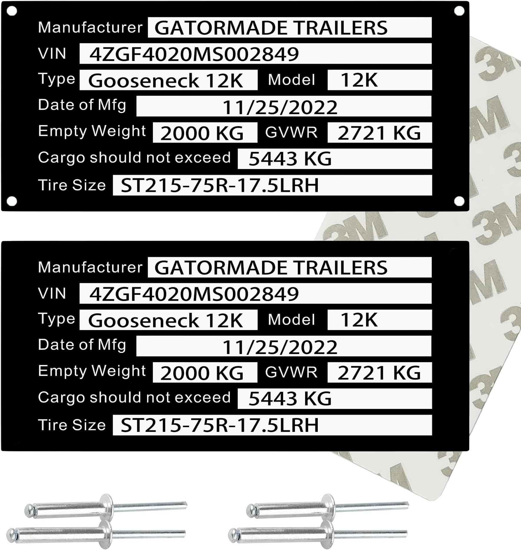 Amazon.com: 𝟰-𝟴 𝗗𝗮𝘆𝘀 𝗗𝗲𝗹𝗶𝘃𝗲𝗿𝘆 - Vin Plates for Trailers, Vin Plate ...