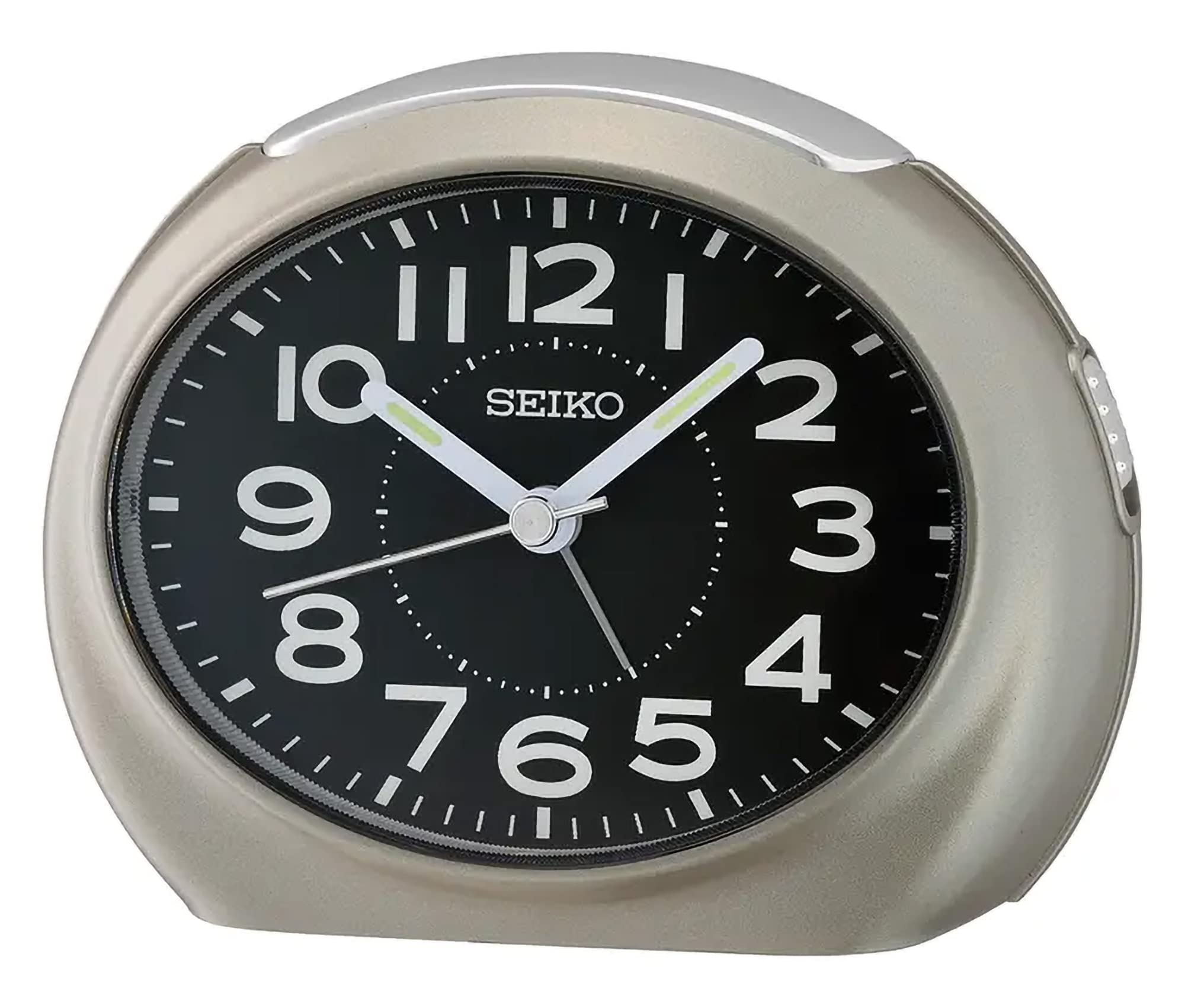 Buy SEIKO Elegant Oval Silver Plastic Analog LumiBrite Alarm Table ...
