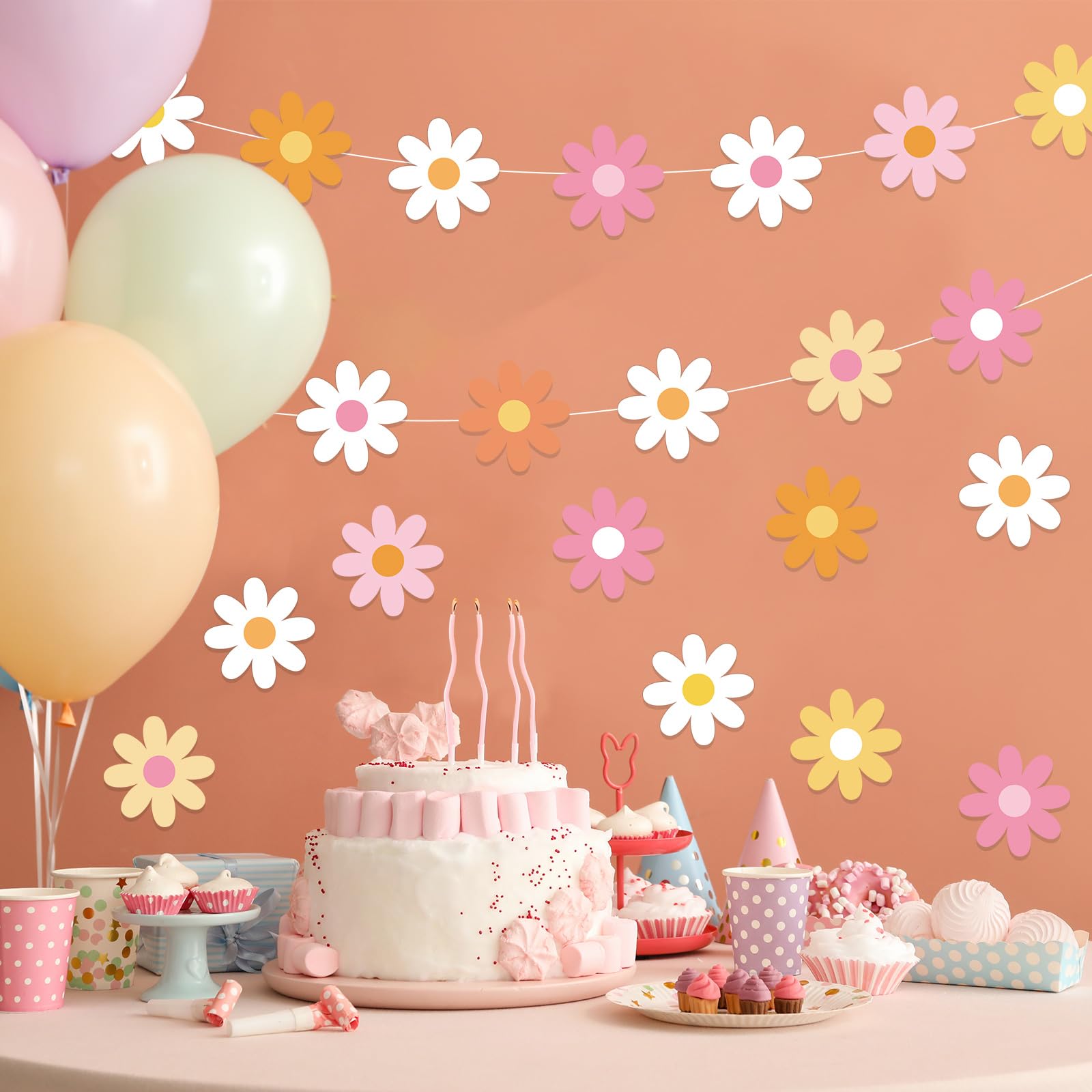 Snapklik.com : 120 PCS Daisy Flower Cutouts Hippie Bulletin Board Retro ...