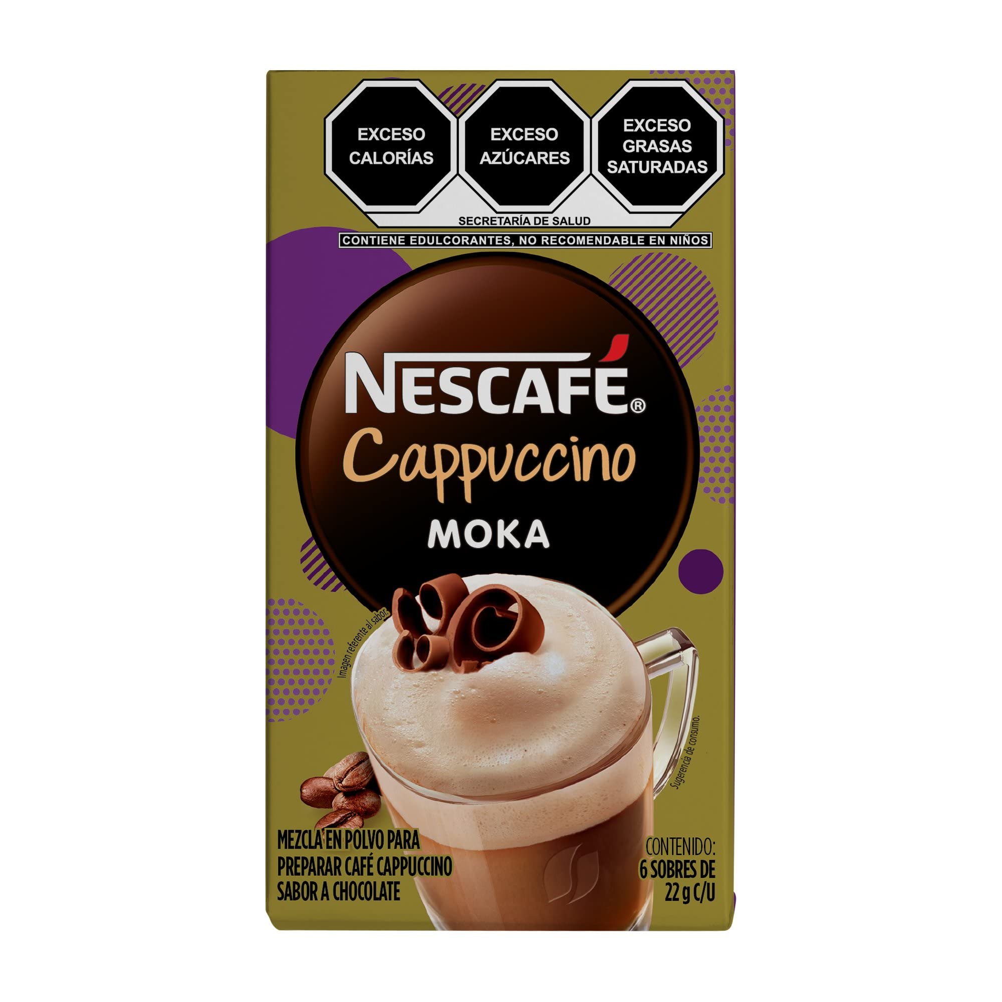Nescafé Cappuccino Moka, Café Soluble, Caja con 6 Sticks 22g c/u ...