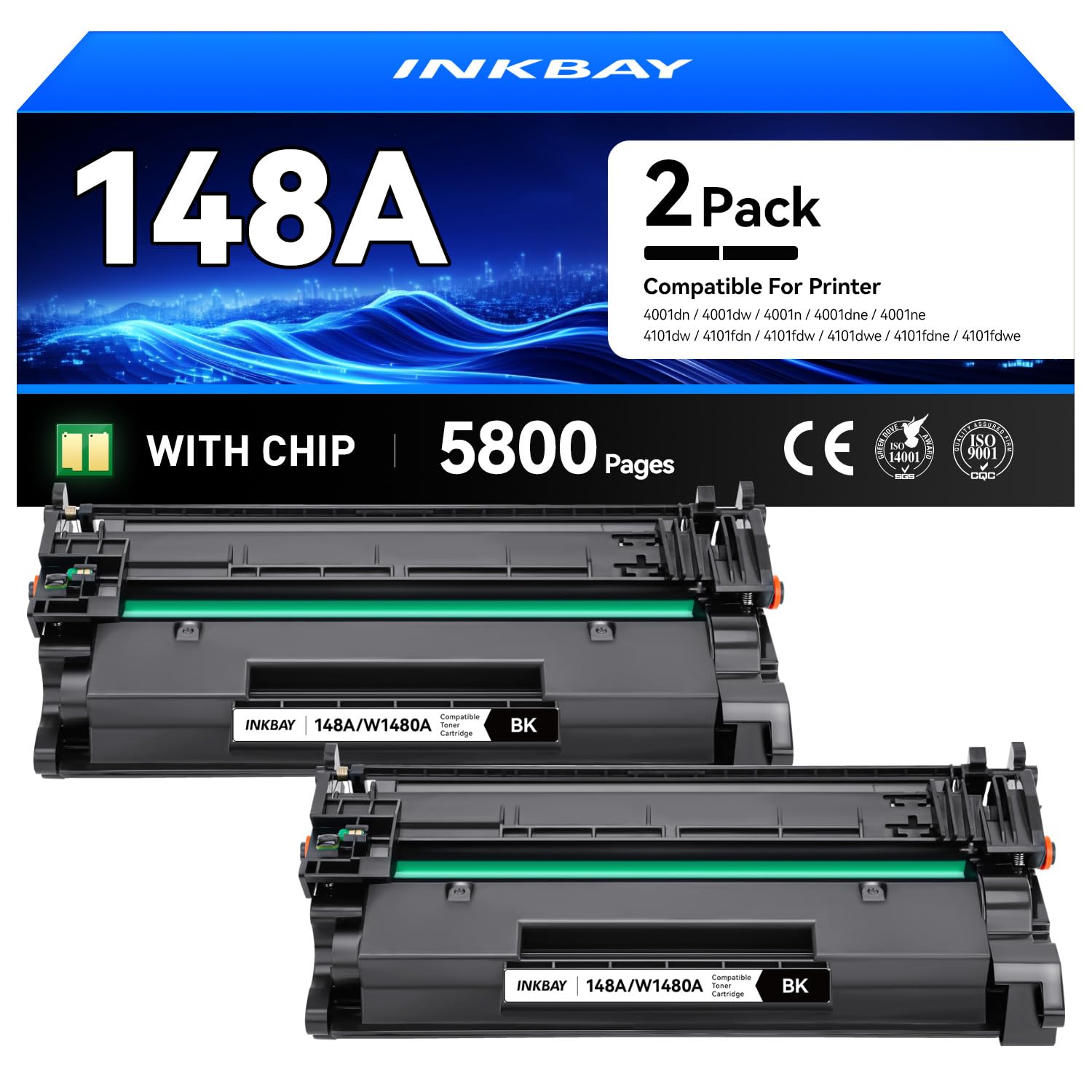 Amazon.com: 148A Toner Cartridge Black 2-Pack Compatible for HP 148A ...