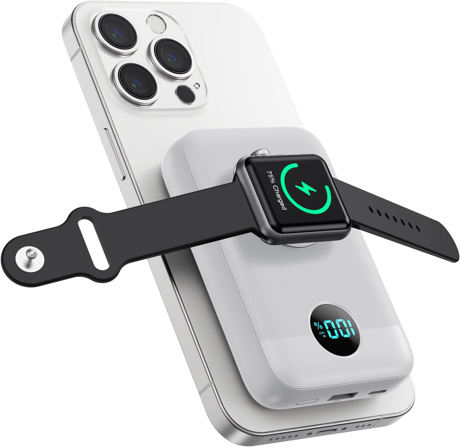 Amazon.com: Magnetic Portable Charger 10800mAh,4-in-1 Wireless Power ...