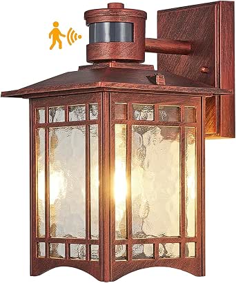 Dusk to Dawn Motion Sensor Outdoor Lights - Dark red Exterior Light ...