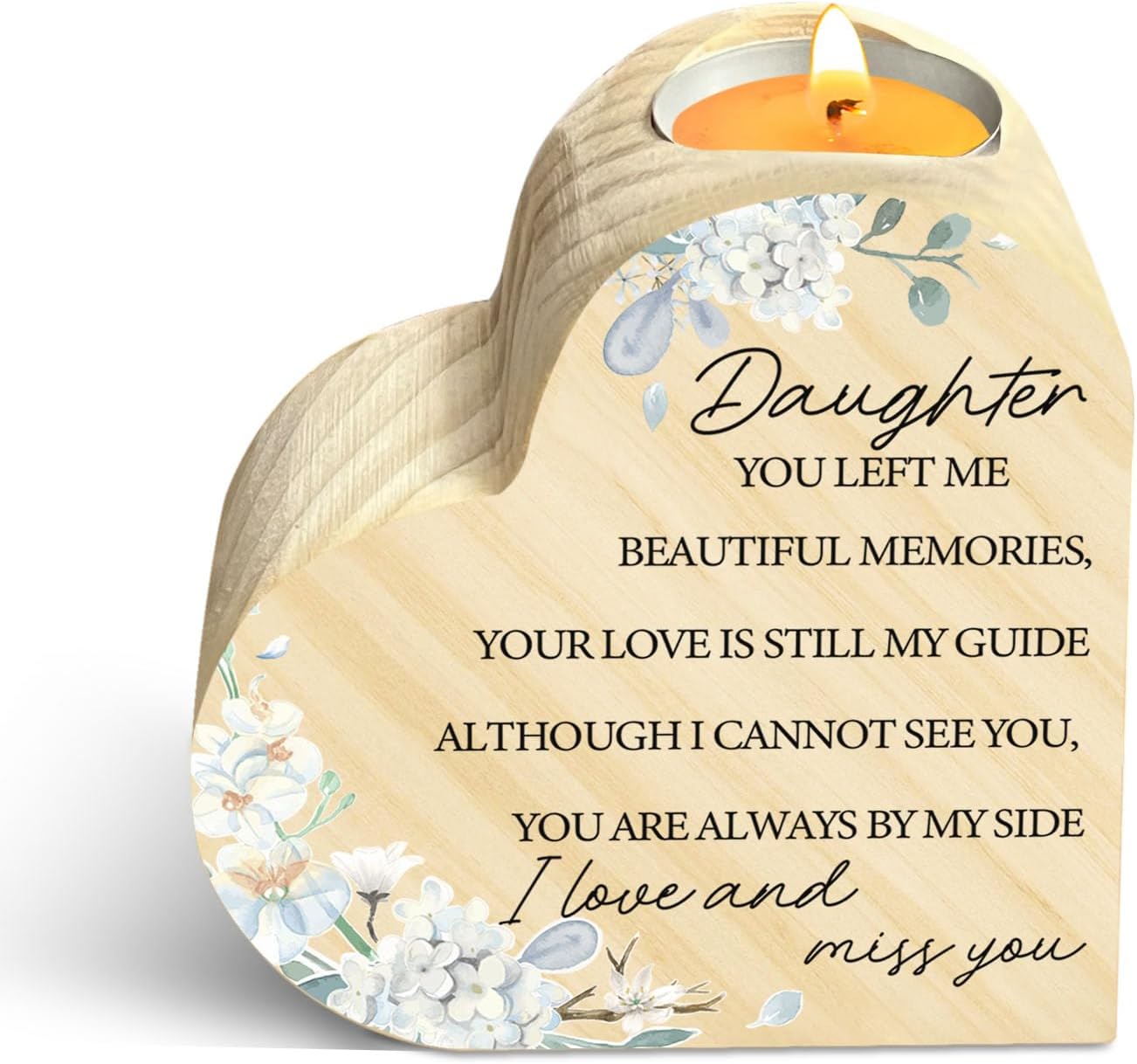 Amazon.com: Guawubiang Memorial Candle Gifts, Wooden Heart Shaped ...