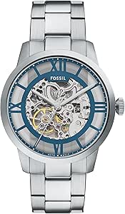 Fossil Men's Townsman Automatic Stainless Steel and Leather Three-Hand ...