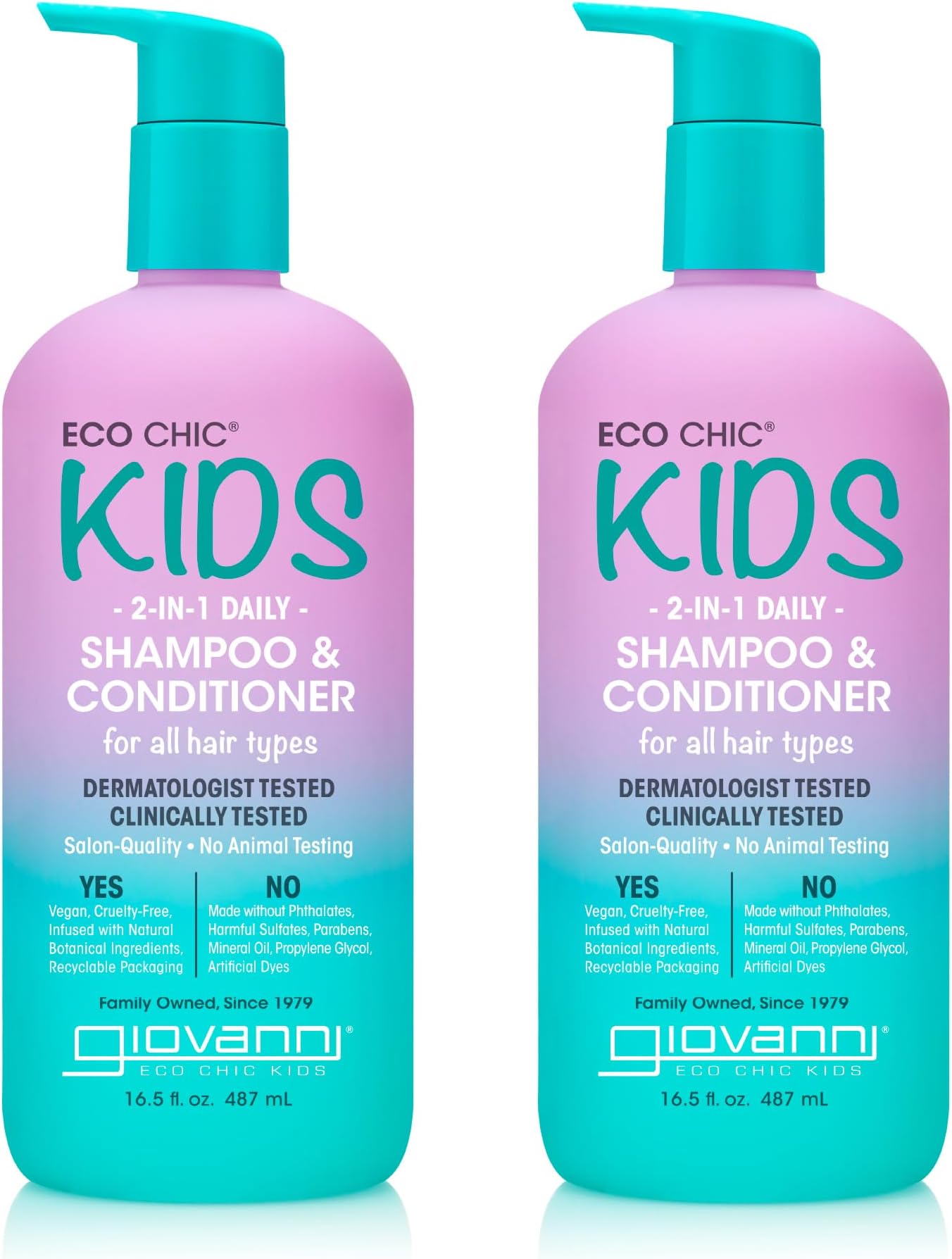 Amazon.com: GIOVANNI Eco Chic Kids 2 in 1 Shampoo & Conditioner - For ...