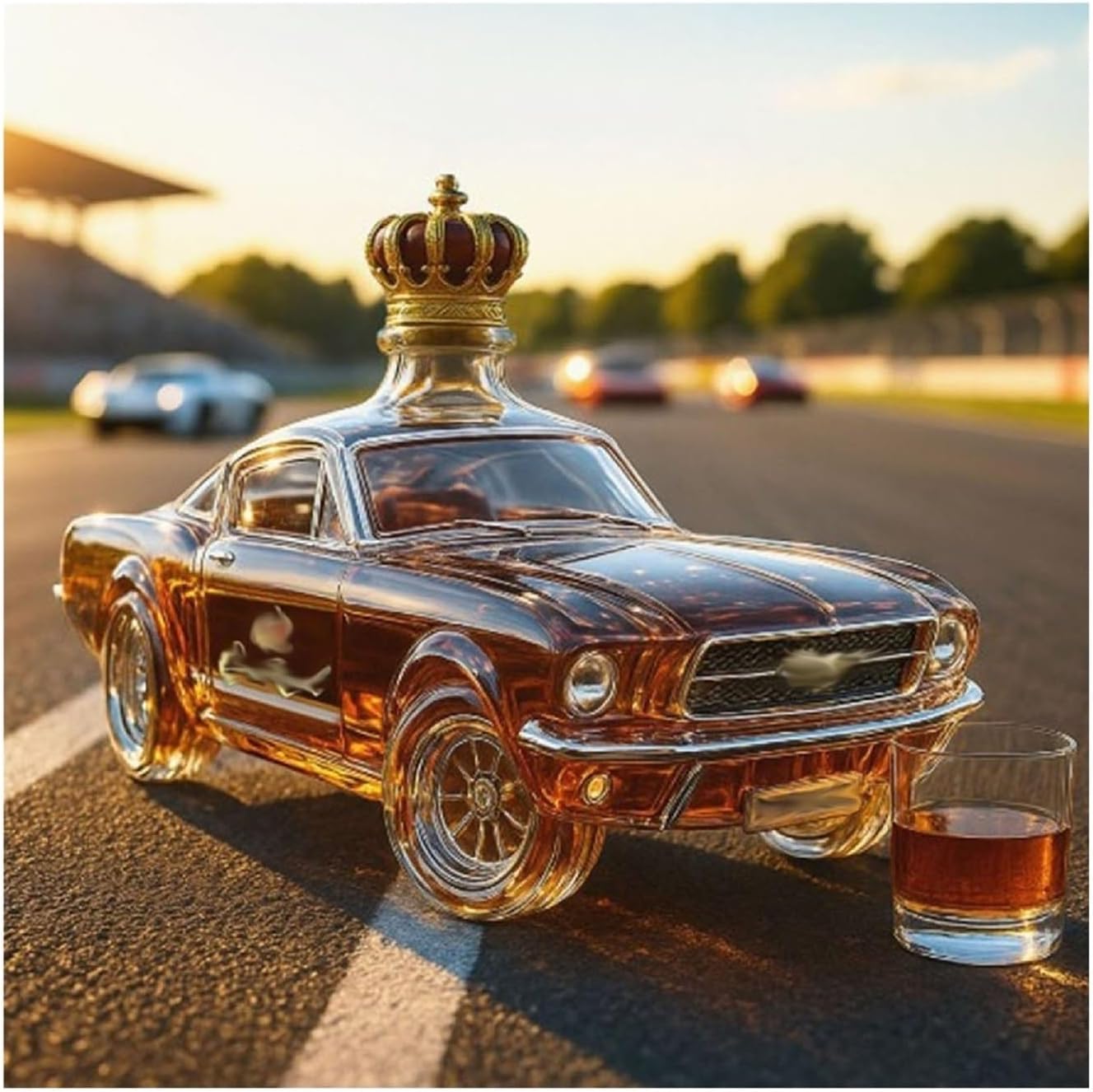 Amazon.com | 2025Whisky bottle car shape novel glass decanter 3D ...