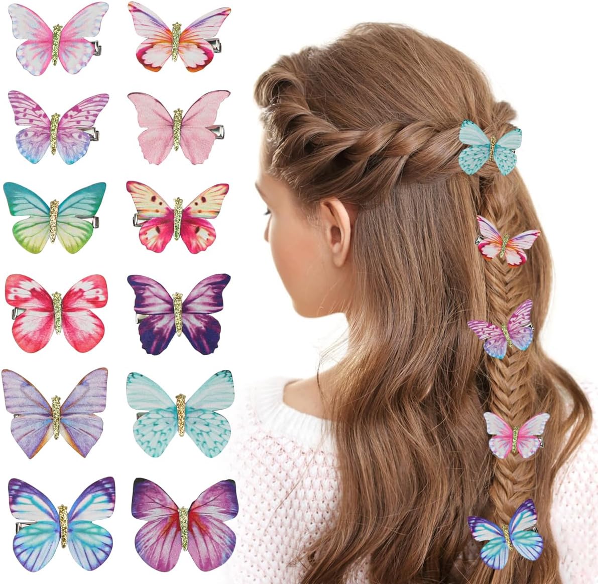 Amazon.com : Boao 36 Pieces Butterfly Hair Clips Baby Girl Toddler ...
