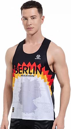 Sanken Men's Seamless Running Tank Tops Ultra Lightweight Marathon ...